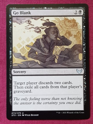 Magic The Gathering STRIXHAVEN SCHOOL OF MAGES GO BLANK black card MTG ...