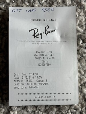 Ray-Ban Gift Card da 156 € | eBay