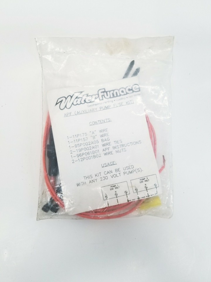 Water Furnace Geothermal Auxiliary Pump Fuse Kit- For Any 230 Volt Pump ...