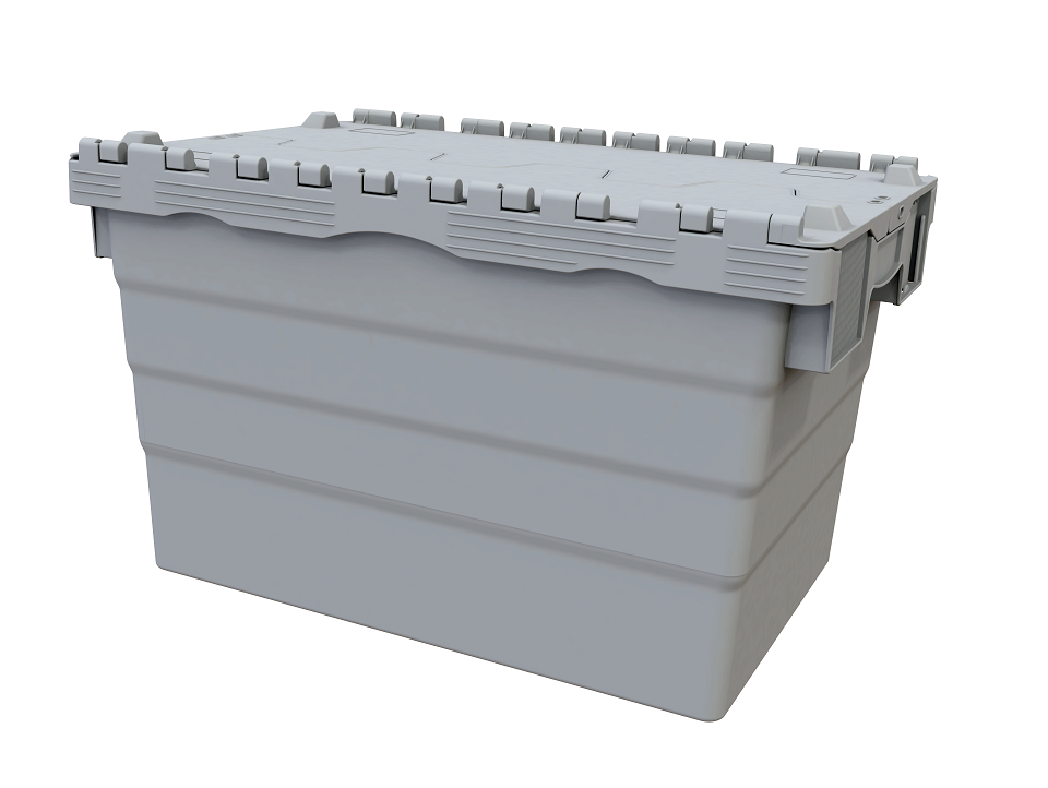 Attached Lid Containers - 68 Litre Heavy Duty Plastic Storage Boxes ...