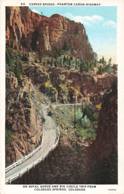 Postcard Curved Bridge Phantom Canyon Highway Royal Gorge Colorado | eBay