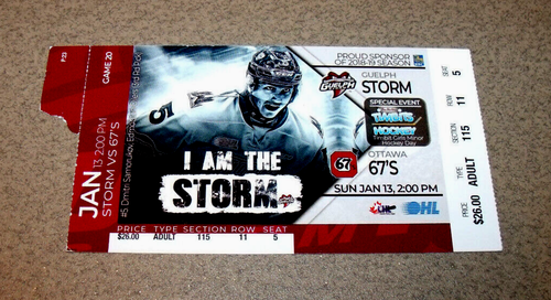 Guelph Storm 1/13/2019 Minor Hockey OHL Ticket Stub v Ottawa 67's ...