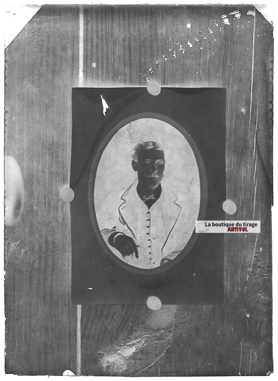 Plate Glass Photo Antique Negative Black and White 6x9 CM Man Portrait ...