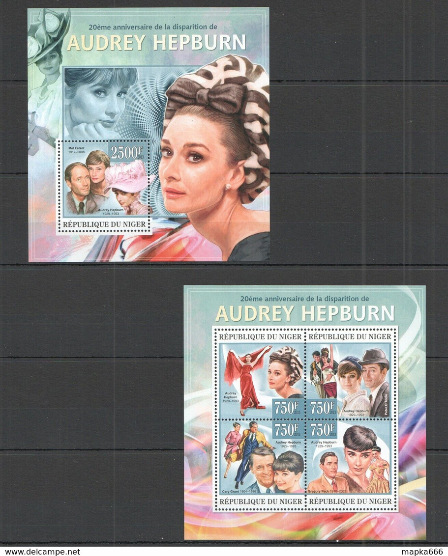 ST2782 2013 NIGER FAMOUS PEOPLE 20TH ANNIVERSARY AUDREY HEPBURN KB+BL ...