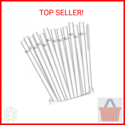 ALINK 12-Pack Reusable Plastic Clear Straws, 13 inch Extra Long Tumbler ...