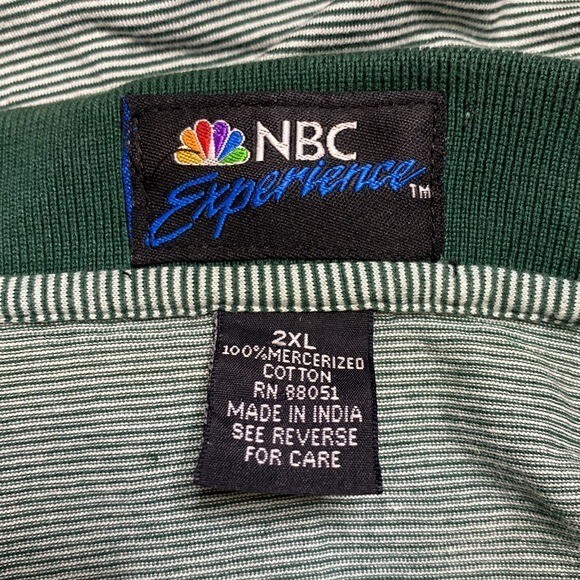 NBC Experience Green White CNBC Golf Polo Short Sleeve Shirt 2XL | eBay