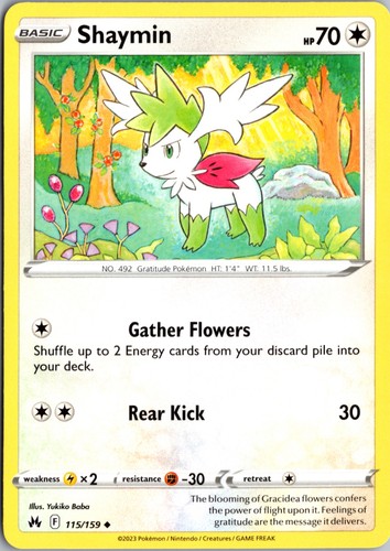 Shaymin Normal Uncommon Crown Zenith 115/159 NM | eBay