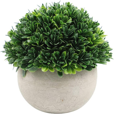 AU011-3 Plastic Fake Plant, 1 Pcs Mini Artificial Grass Pots Ornaments ...