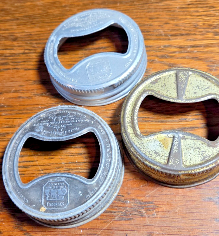 Lot of 10 Vintage Standard Size Fruit Jar Lids Zinc, Glass, Aluminum ...