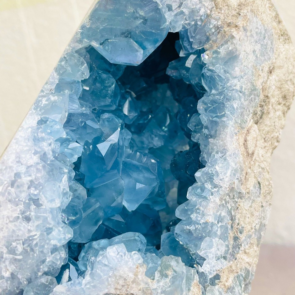 3.51lb Natural blue celestite geode quartz crystal mineral specimen ...