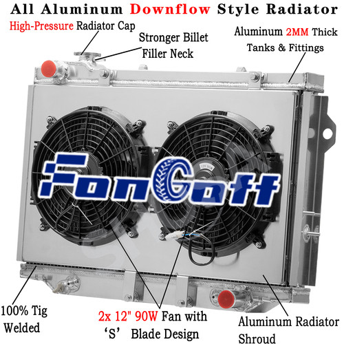 4-Row Radiator&Shroud Fan fit 90-98 93 LANDCRUISER HDJ80 HZJ80 4.2L 1HD ...