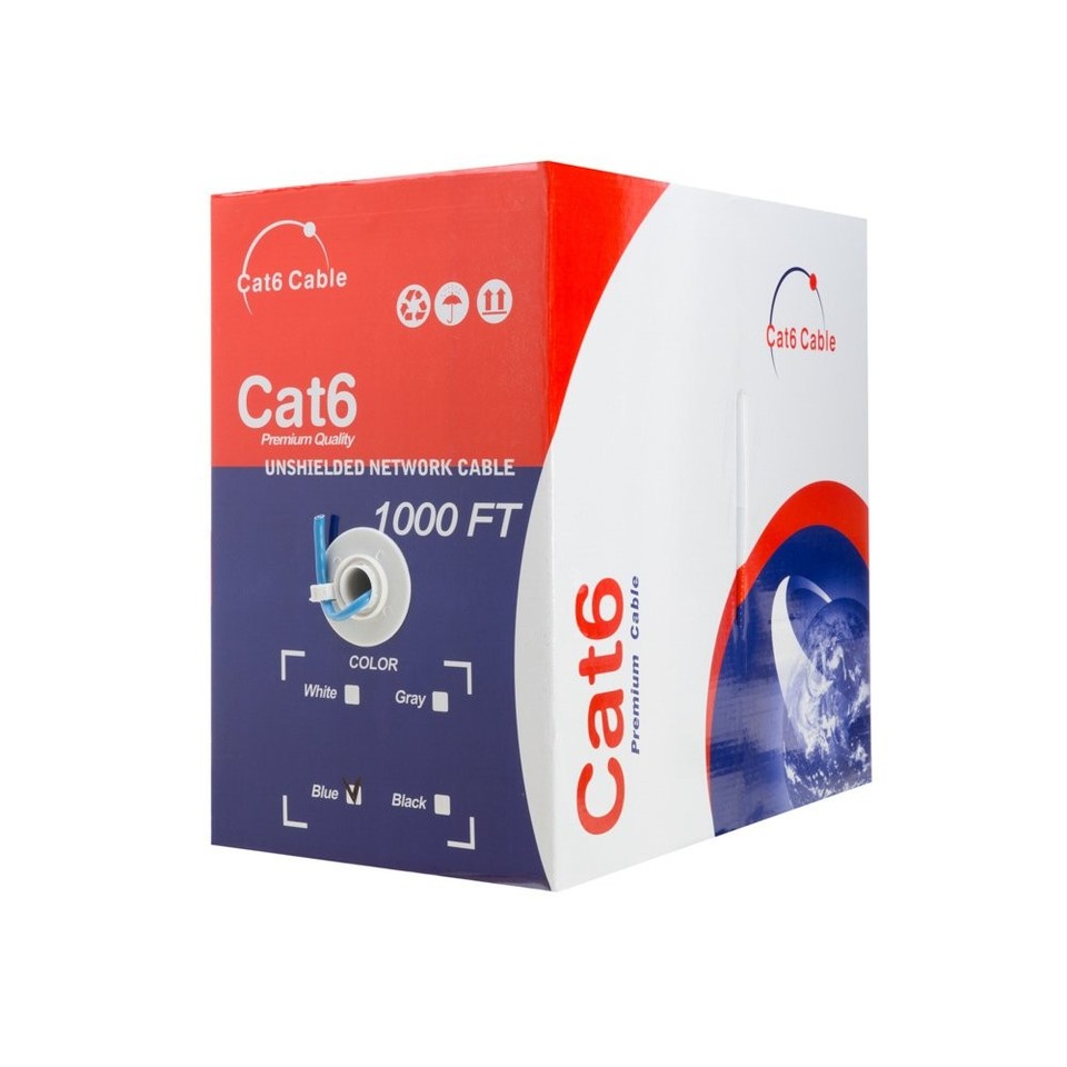 1000ft CAT6 CMR Riser Solid CCA (Copper Clad Aluminum) Cable 550Mhz ...