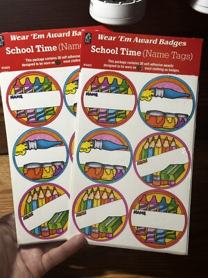 VTG Instructional Fair Inc Wear ‘Em Award Badges School Time. Name Tags ...