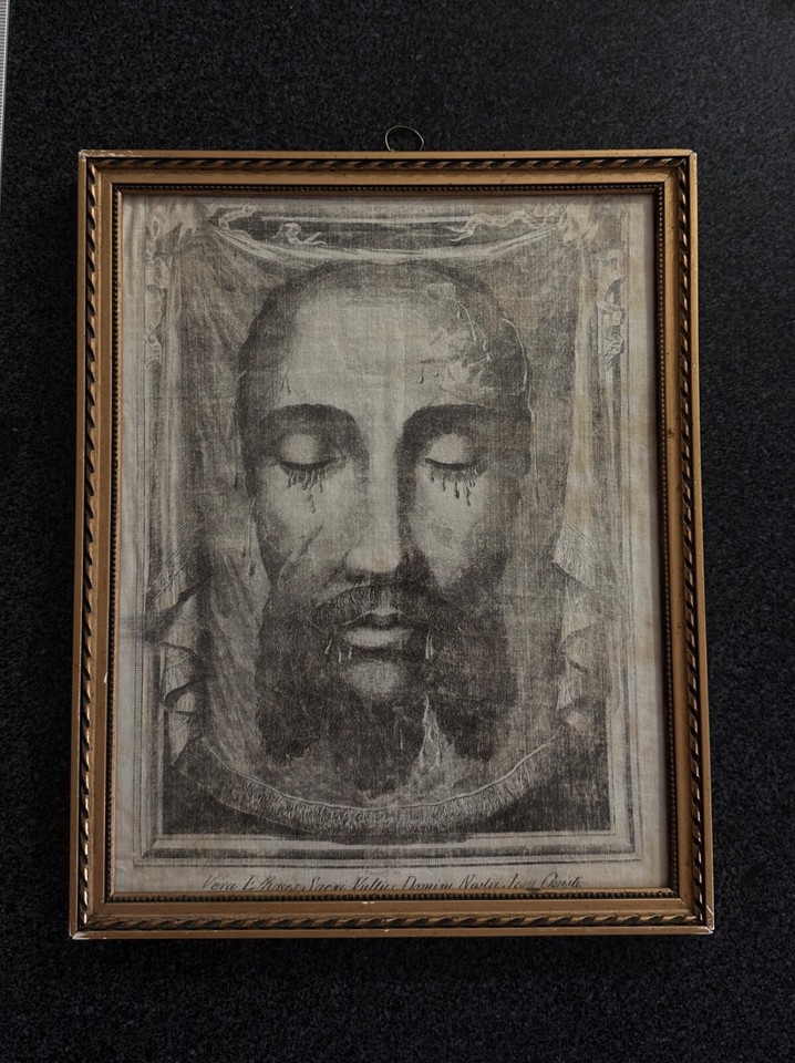 Holy Face of Jesus Shroud of Turin Antique 19th c Religious relic ...