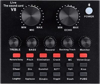 V8 Live Broadcast Sound Card-Bluetooth Volume Adjustment Voice Change ...