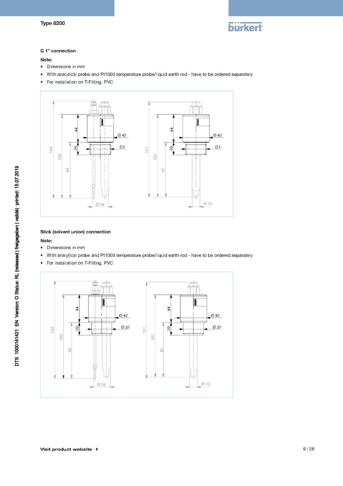 Burkert 8200 , PH / ORP electrode holder, 00429224 | eBay