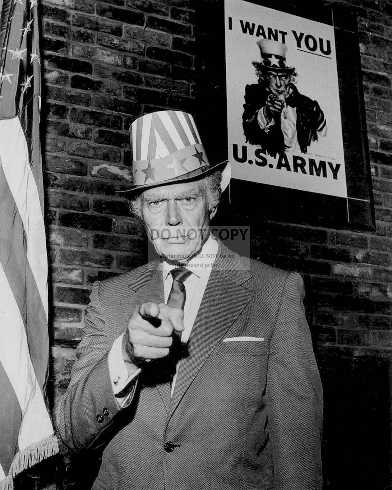 WALTER BOTTS, THE MAN WHO MODELED AS UNCLE SAM FOR POSTER - 8X10 PHOTO ...