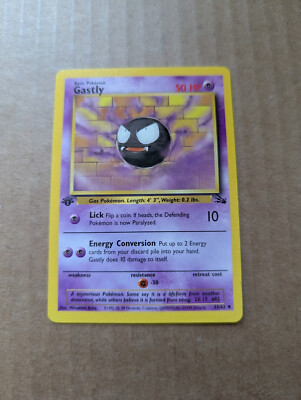 1st Edition Gastly 33/62 Fossil vintage Pokémon card | eBay