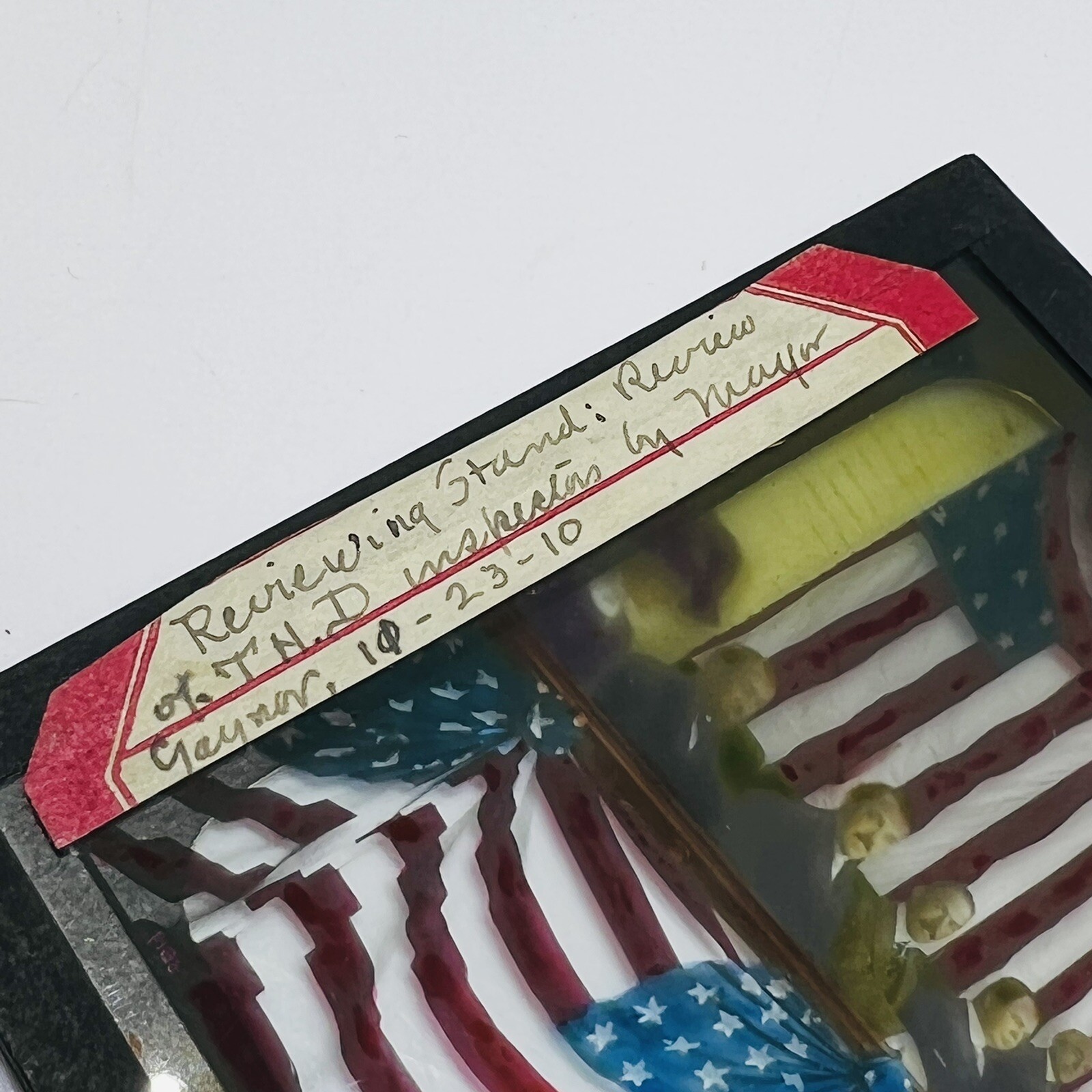 Vtg Magic Lantern Glass Slide Photo Reviewing Stand TND Flag C1910 ...