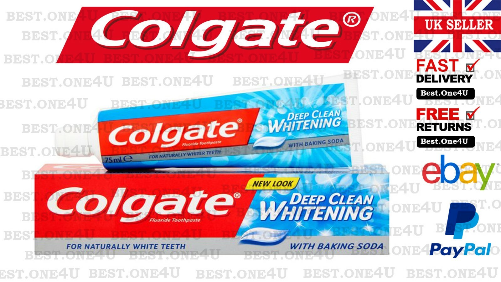 COLGATE DEEP CLEAN WHITENING TOOTHPASTE WITH BAKING SODA 100ML **UK ...