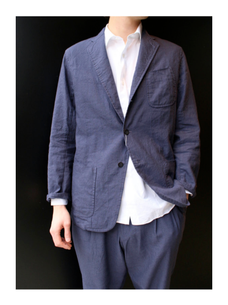 COMOLI Tokyo Charcoal Wool x Linen 3 Button, 3 Pocket COMOLI Tokyo Charcoal Wool x Linen 3 Button, 3 Pocket