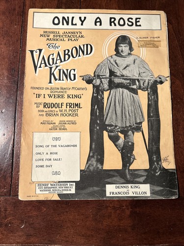 “Only A Rose” from The Vagabond King, Piano/vocal Score | eBay