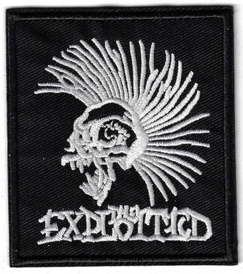 the Exploited Classic Skull Logo Woven Iron/Sew On Patch Measures 3"x2 ...