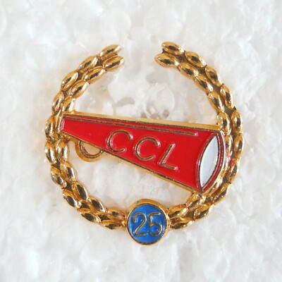 CCL 25 Years Gold tone Enamel Metal Pinback Lapel Hat Pin | eBay