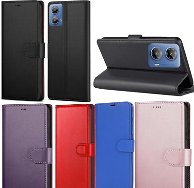For Motorola E15 G15 G05 Case Leather Flip Slim Wallet Book Phone Cover ...