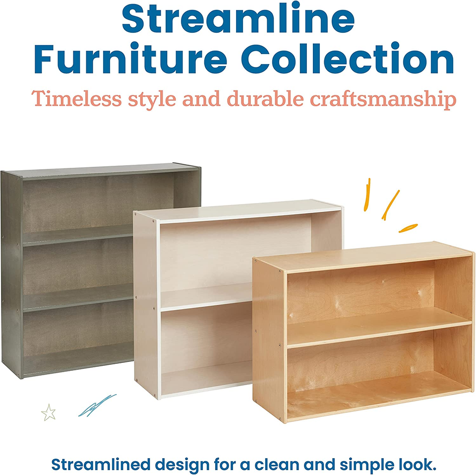 Kids Streamline 2-Shelf Storage Cabinet, 24In, 2-Shelf/ 24″ High ...