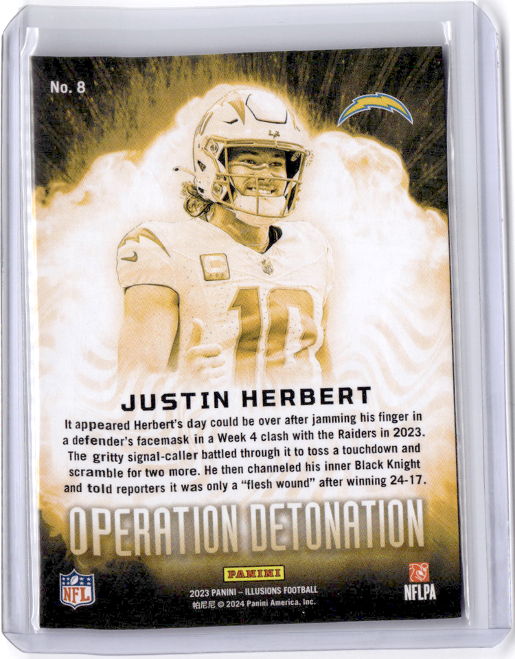 2023 Panini Illusions Justin Herbert OPERATION DETONATION Los Angeles Chargers | eBay