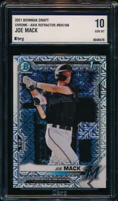BRG 10 JOE MACK 1st 2021 Bowman Chrome Draft ASIA MOJO REFRACTOR RC GEM ...