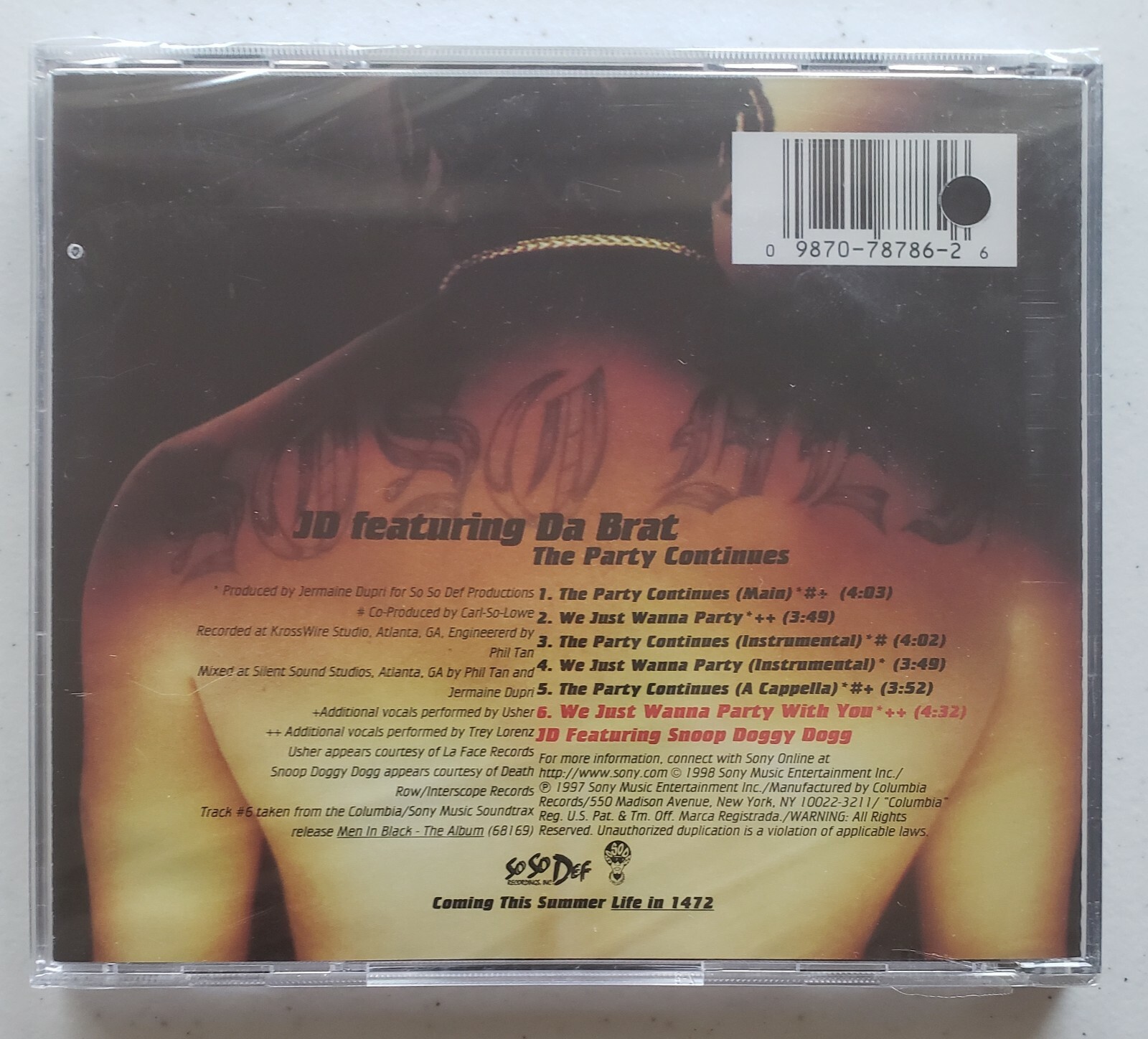 Party Continues [6 Tracks] [Single] by Jermaine Dupri (CD, Feb-1998, So ...