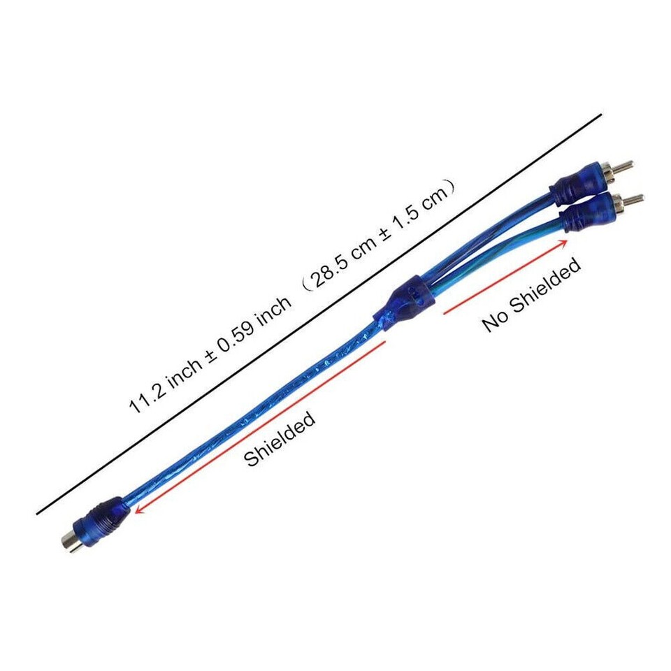 2pcs RCA Y Splitter Audio Jack Cable Adapter 1 Female to 2 Male ...