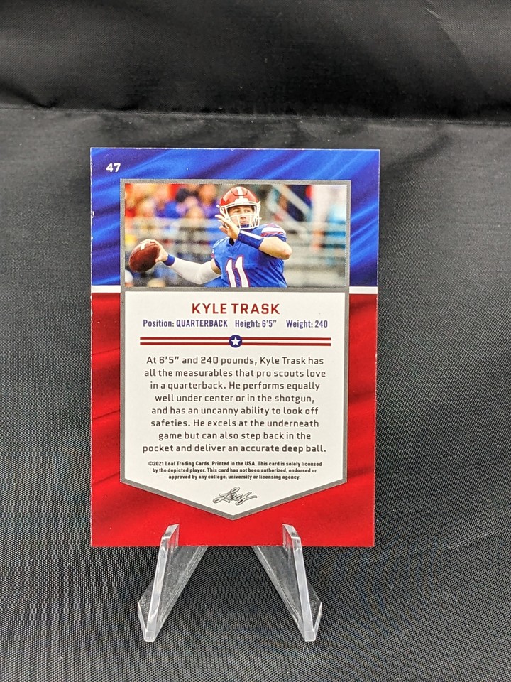 2021 Leaf Draft Football Kyle Trask 'All-American' #47. Tampa Bay ...