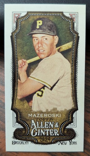 2024 Topps Allen & Ginter Bill Mazeroski #176 Mini Brooklyn Back 1/25 ...