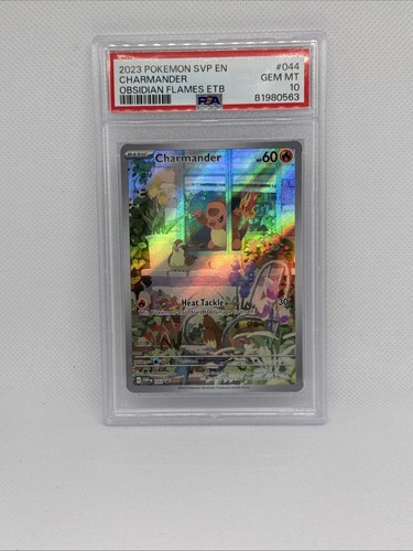 Charmander 044 PSA 10 2023 Pokemon Obsidian Flames ETB Black Star Promo ...