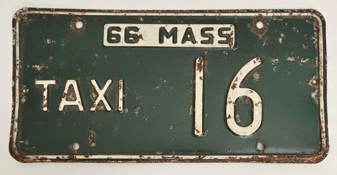 Massachusetts 1966 TAXI License Plate # 16 | eBay