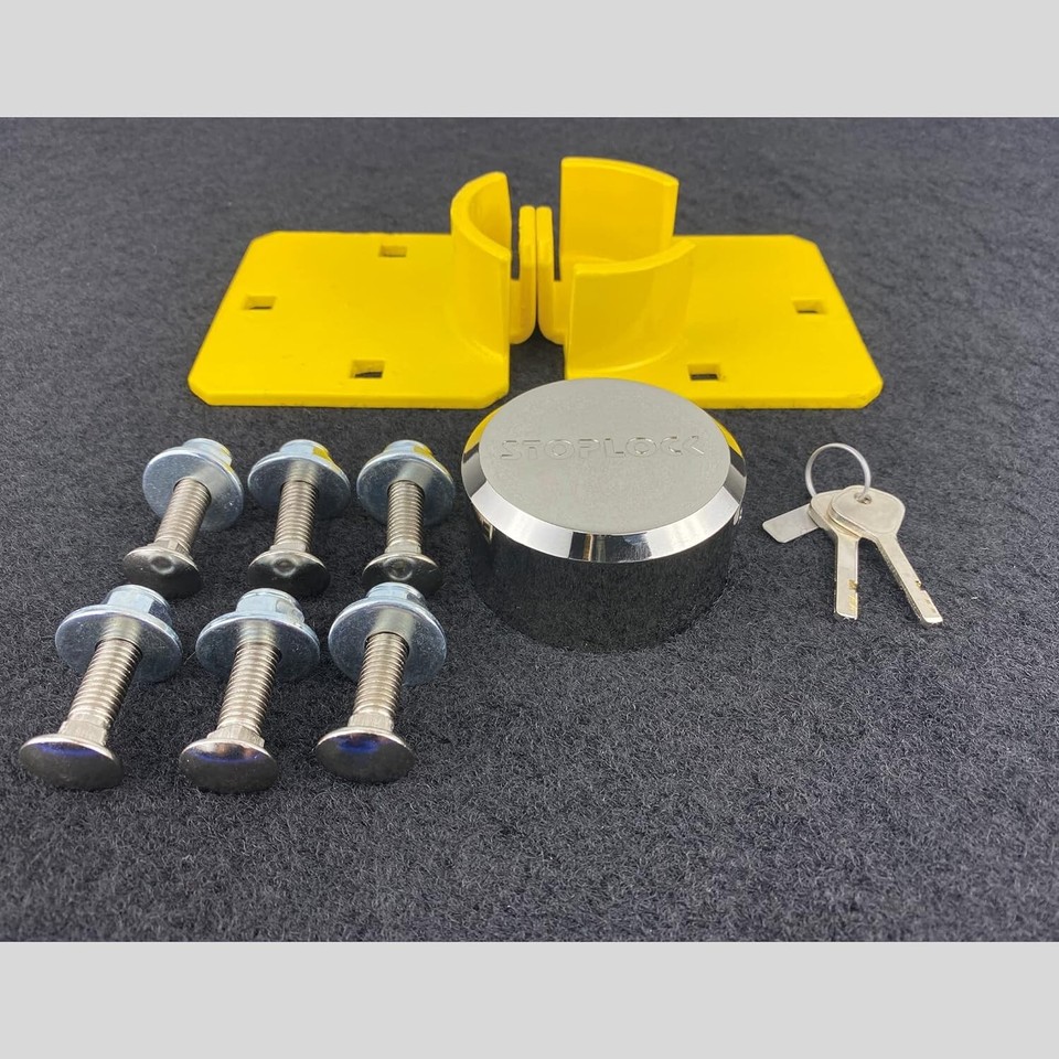 Stoplock Security Van Door Lock Yellow Anti-Theft Rear Side Hasp Pad ...