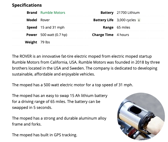 RUMBLE MOTORS ROVER - e mountain bikes for sale | eBay