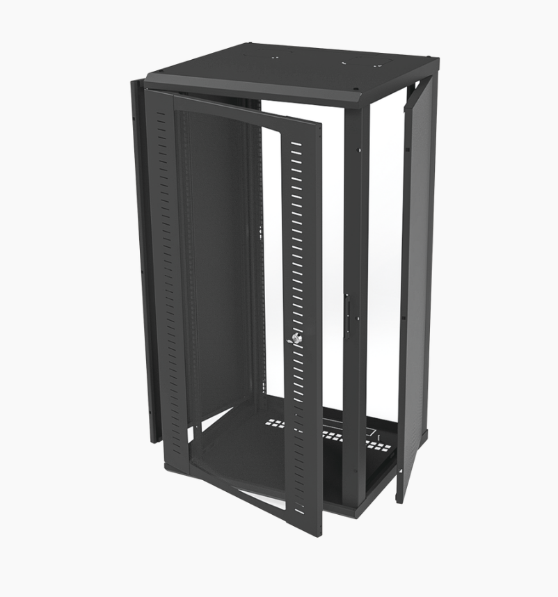 19" 24U Rack Wall Mounted, Single Section Enclosure Network Server Rack ...
