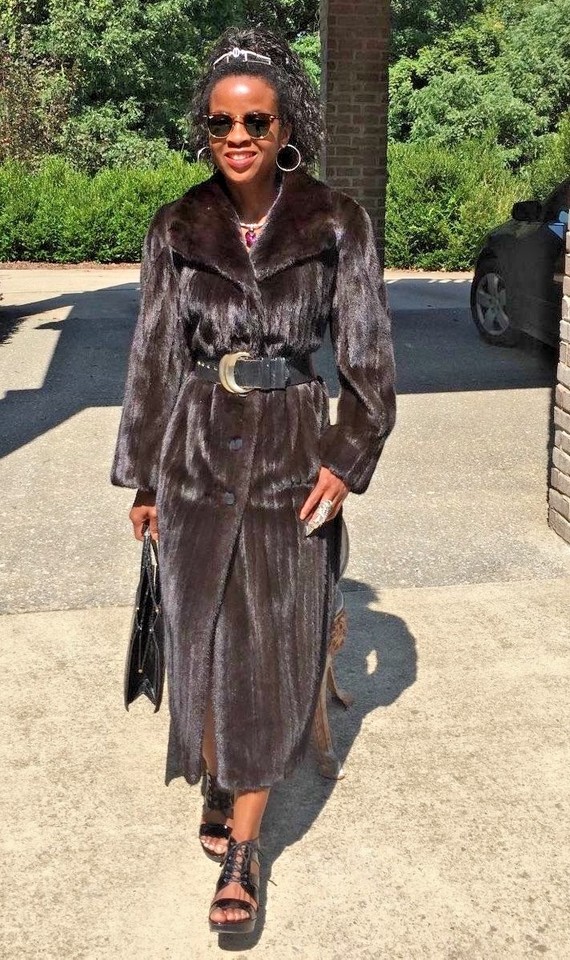Designer Sorbara Neiman Marcus Full length Female Sable Black Mink Fur ...