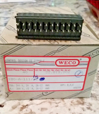WECO 180-A-111/12 SCREW TERMINAL CONN. RT. ANGLE .2"X.2" 12 CONTACT 21 ...