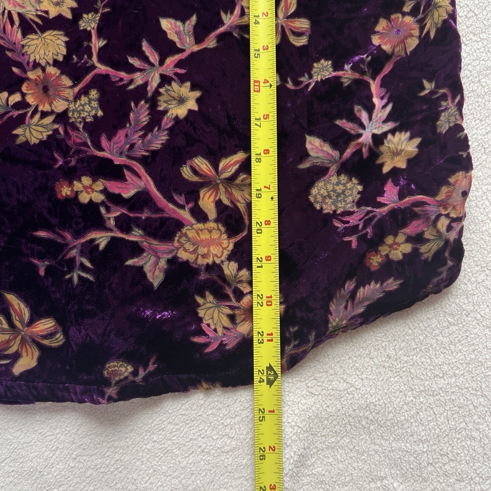 Dear John Yanis Novelty Top Purple Artisan Printed Floral Velvet Women ...