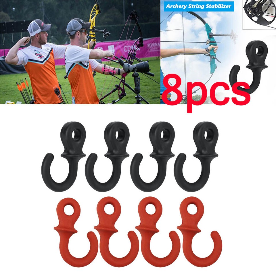 8Pcs Archery Compound Bow String Stabilizer Monkey Tail Rubber Silencer ...