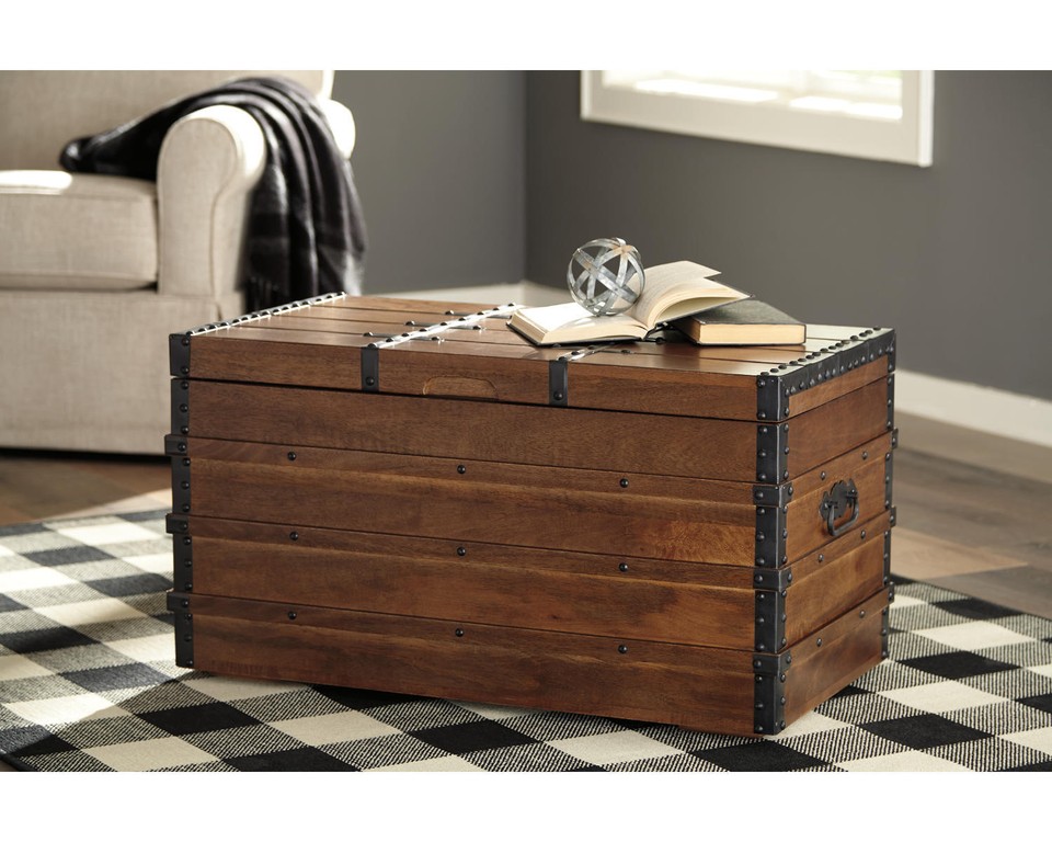 Signature Design by Ashley Casual Kettleby Storage Trunk Brown | eBay