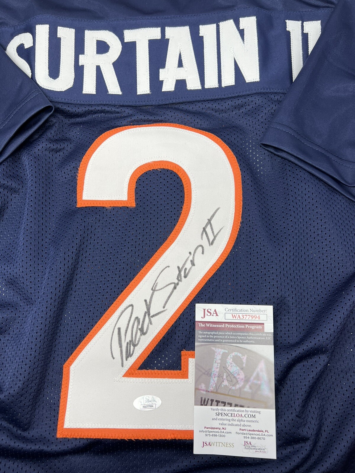 Patrick Pat Surtain II Hand Signed Autographed Denver Broncos Jersey ...
