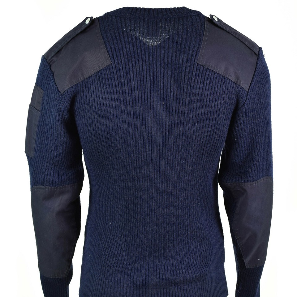 Original Italian pullover V-Neck Commando Jumper Dark blue sweater Wool ...