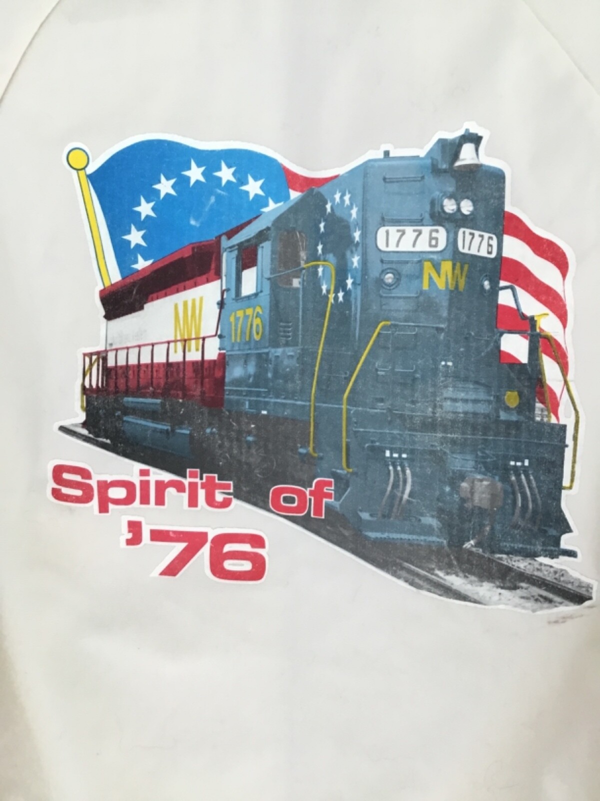 VTG NW RAILROAD BICENTENNIAL 1776 / 1976 WHITE ZIPPER… - Gem