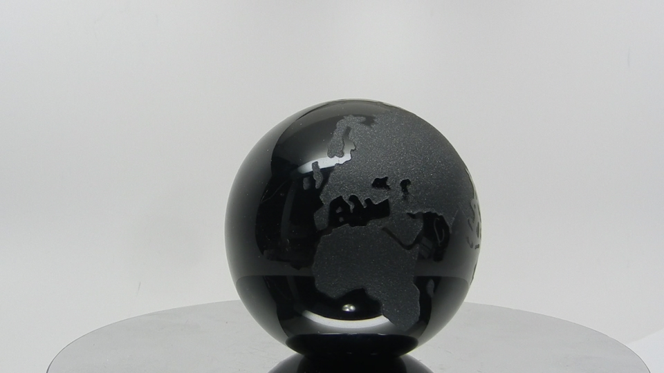 World Map Paperweight Black Etched Glass Planet Earth Globe Space Art ...